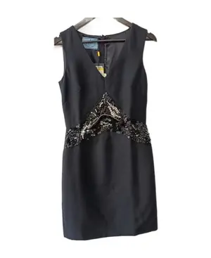 Prada V-neck Sleeveless Embellished Dress - No