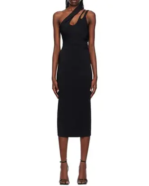 MUGLER Asymmetrical Midi Dress