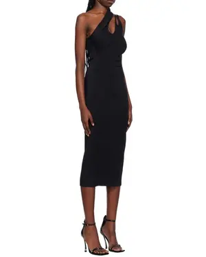 MUGLER Asymmetrical Midi Dress