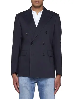 Tagliatore Double Breasted Long Sleeve Jacket - Black