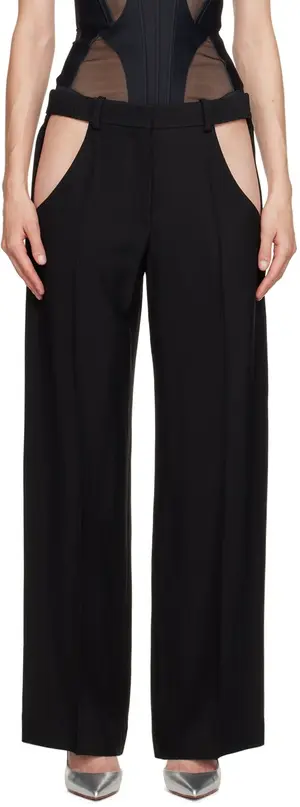 MUGLER Cut-out Wide-leg Trousers