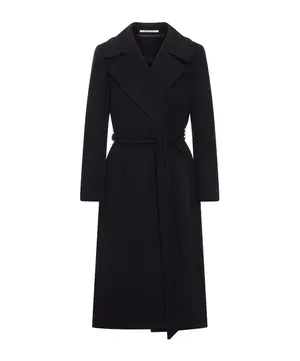 Tagliatore Belted Wool Coat - Black