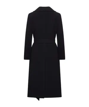 Tagliatore Belted Wool Coat - Black
