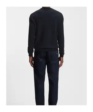 Hugo Boss Herringbone Crewneck Jumper - Black