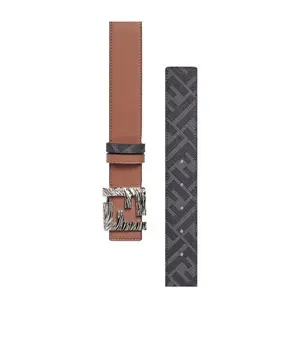 Fendi Ff Squared Reversible Belt - Brown