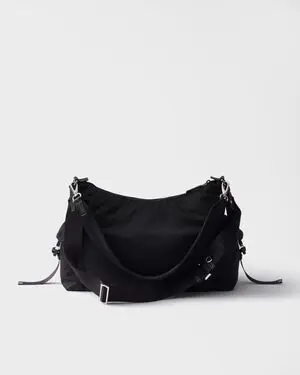 Prada Re-nylon And Leather Shoulder Bag - Black