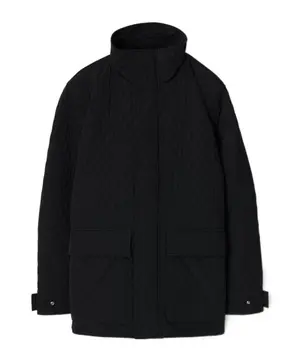 Burberry Long Sleeved Checked Hooded Jacket - Black