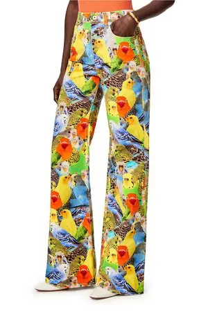 Loewe Parrot Print Slim Micro-flared Jeans