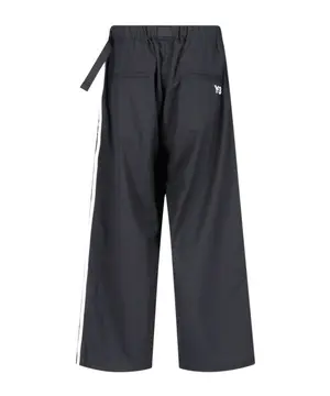 Y3 Logo Print Belted Trousers