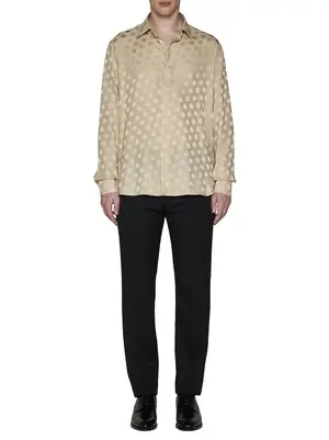 Saint Laurent Dotted Long-sleeved Shirt