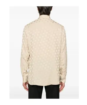 Saint Laurent Dotted Long-sleeved Shirt