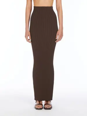 Max Mara Ribbed Knit Maxi Skirt