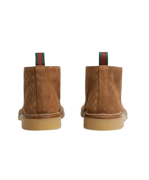 Gucci Gg Suede Ankle Boots - Camel