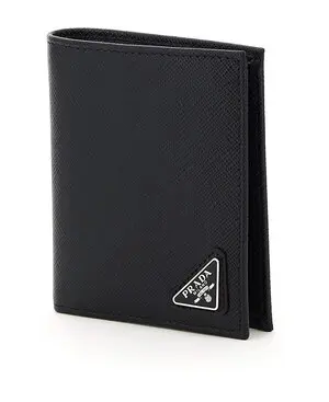 Prada Triangle Logo Bifold Wallet - Black