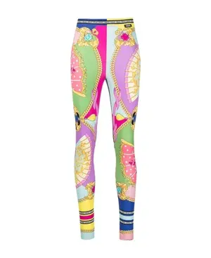Versace Allover Graphic Printed High Waist Leggings