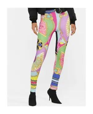 Versace Allover Graphic Printed High Waist Leggings