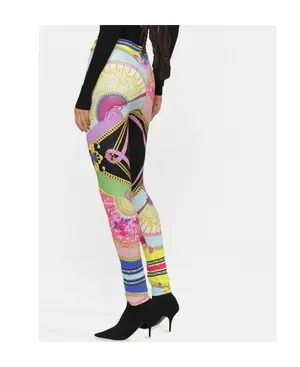 Versace Allover Graphic Printed High Waist Leggings