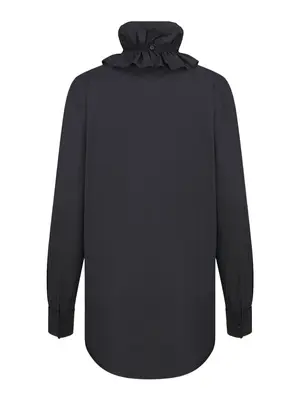 Dior Blouse With Removable Ruched Collar - Black