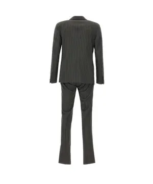 Tagliatore Pinstriped Double-breasted Suit - Black