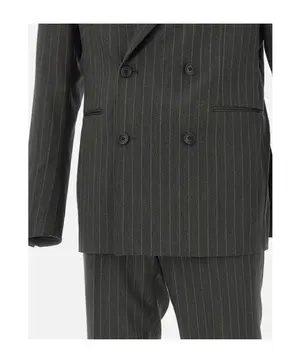 Tagliatore Pinstriped Double-breasted Suit - Black
