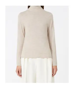 Max Mara Meana Turtleneck Knitted Jumper - Beige