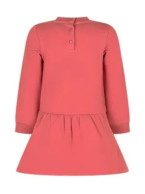 Moncler Heart Embellished Long Sleeve Dress - Red
