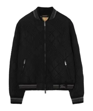 Burberry Micro Check-stitch Rakewood Bomber Jacket - Black