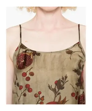 UMA WANG Pomegranate Print Midi Slip Dress - Brown