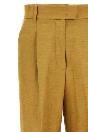 Max Mara Efedra Pleated Straight-leg Trousers - Brown