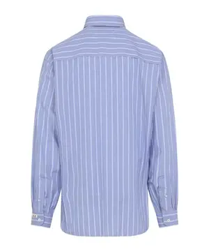 MAISON MARGIELA Striped Long-sleeved Buttoned Shirt - Blue