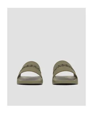 Burberry Logo Detail Two-tone Slides - Green