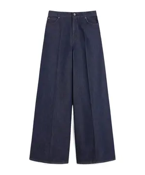 Max Mara Button Detailed Wide-leg Jeans - Blue