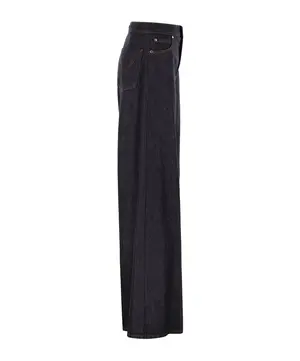 Max Mara Button Detailed Wide-leg Jeans - Blue