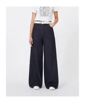 Max Mara Button Detailed Wide-leg Jeans - Blue