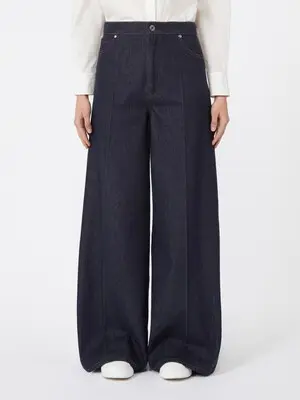 Max Mara Button Detailed Wide-leg Jeans - Blue