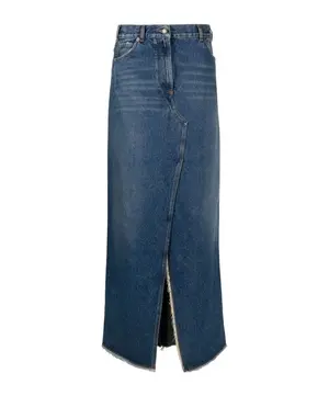 DARKPARK Distressed Denim Maxi Skirt - Blue