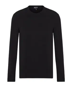 Giorgio Armani Crewneck Long-sleeved T-shirt - Black