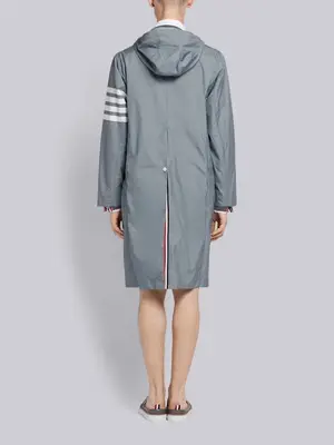 Thom Browne Striped Hooded Long Windbreaker