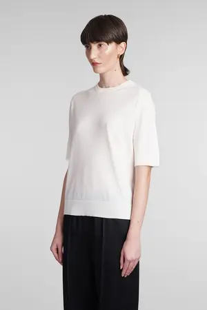 JIL SANDER Crewneck Knitted T-shirt - White
