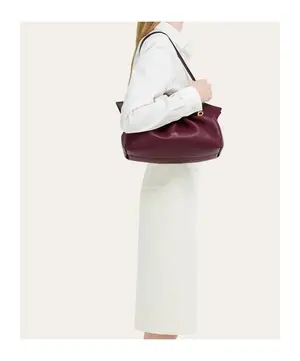 FERRAGAMO Soft Gancio Shoulder Bag - Plum