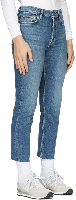 RE/DONE High-rise Stove Pipe Jeans - Blue