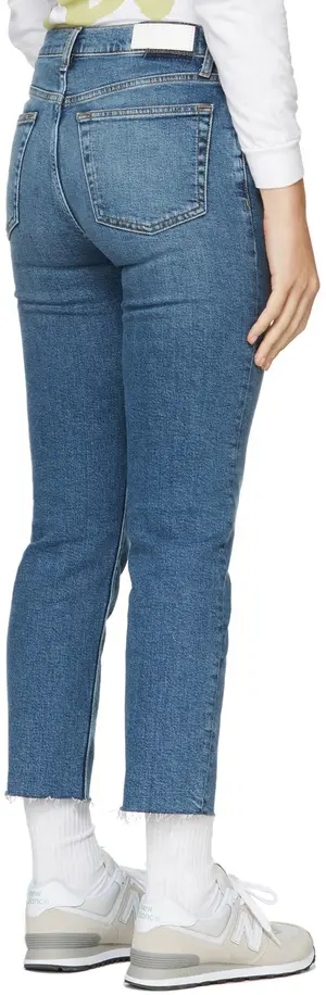 RE/DONE High-rise Stove Pipe Jeans - Blue