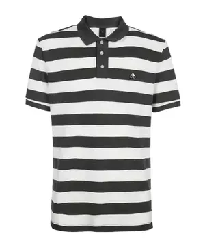 Moose Knuckles Stripe Print Polo Shirt