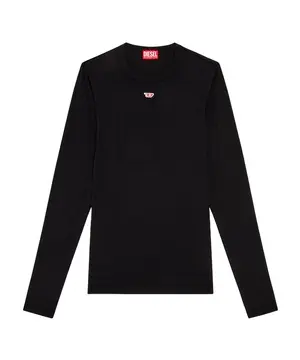 DIESEL® D-ribber-ls-n Logo Patch Knitted T-shirt
