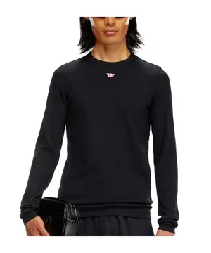 DIESEL® D-ribber-ls-n Logo Patch Knitted T-shirt