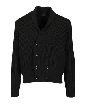 TOM FORD Shawl Collar Ribbed Knit Cardigan
