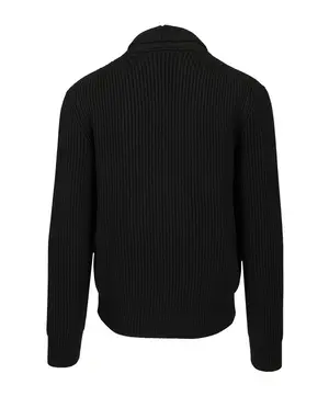 TOM FORD Shawl Collar Ribbed Knit Cardigan