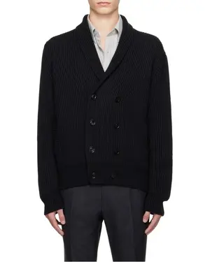 TOM FORD Shawl Collar Ribbed Knit Cardigan
