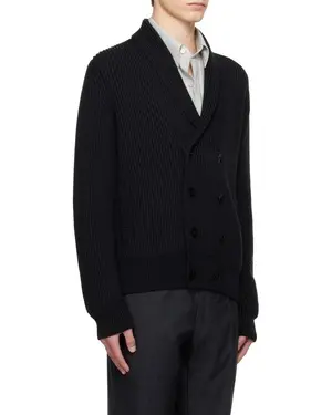 TOM FORD Shawl Collar Ribbed Knit Cardigan