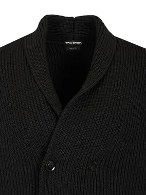 TOM FORD Shawl Collar Ribbed Knit Cardigan